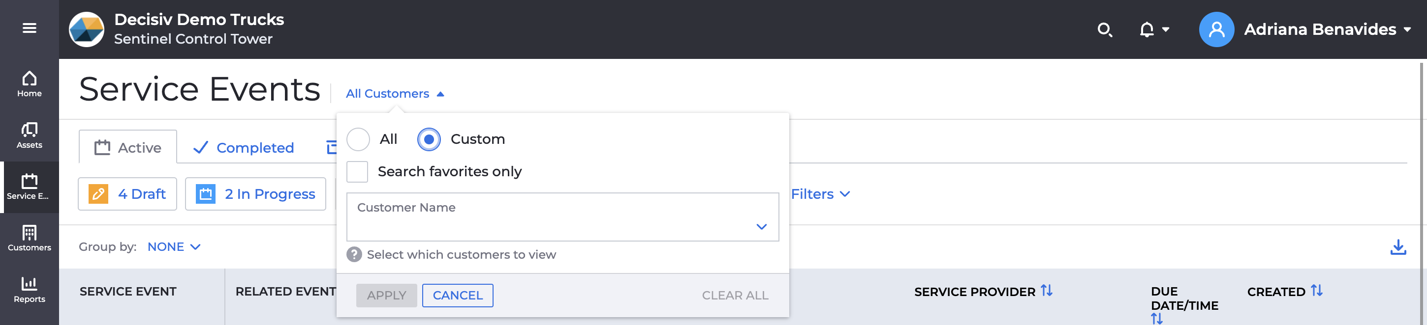 View Service Events – Decisiv