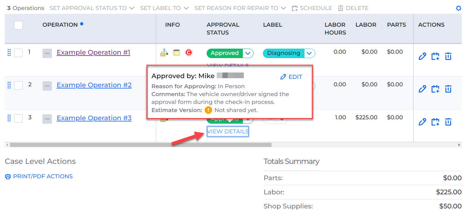 New Operations Table - Approval on Behalf of the Customer – Decisiv