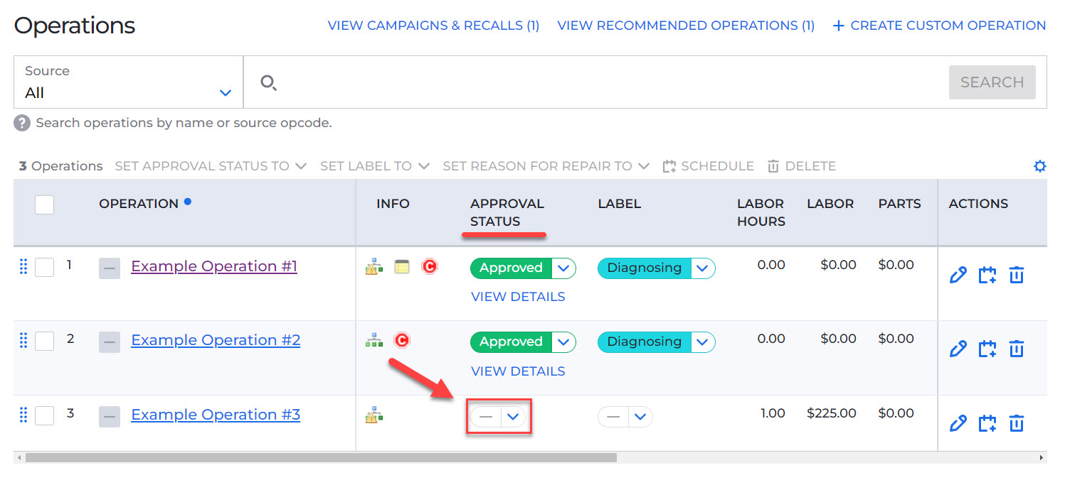 New Operations Table - Approval on Behalf of the Customer – Decisiv