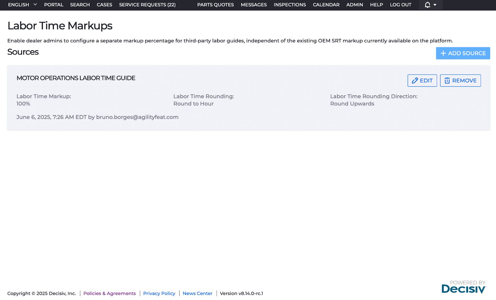 Labor Time Markup – Decisiv