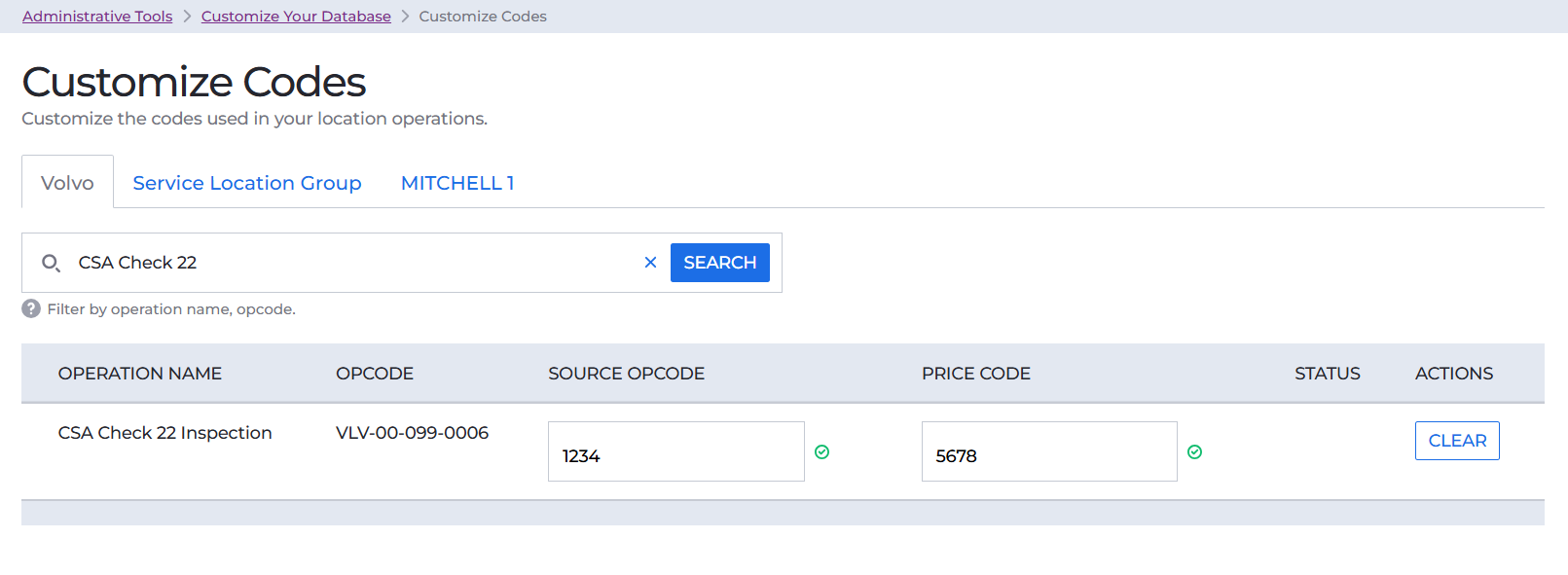 Customize Codes Administration – Decisiv