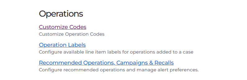 Customize Codes Administration – Decisiv